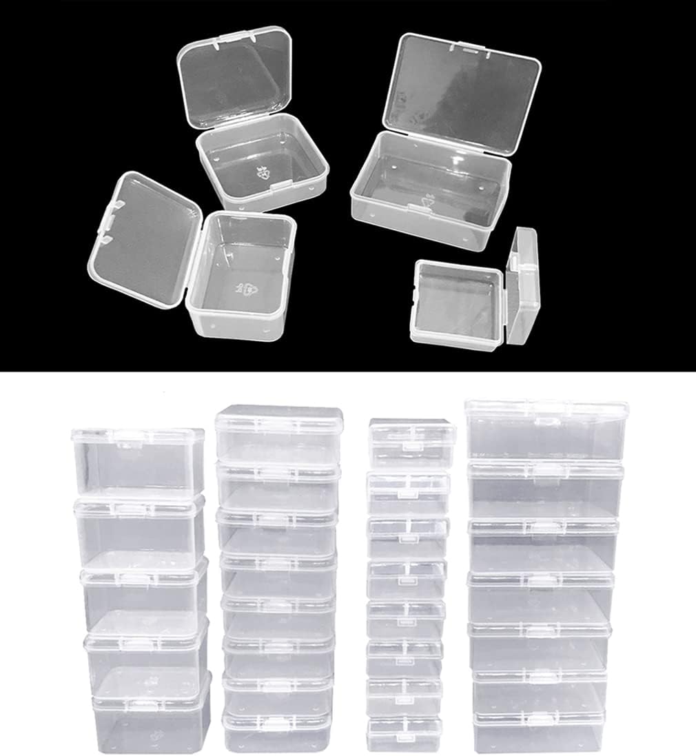 Amazon.com: Pcxino 40 Pack 7.5 cm Small Clear Storage Box,Clear Plastic ...