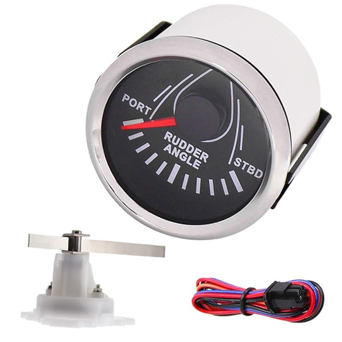 Buy 52MM Rudder Angle Indicator Gauge 0-190 ohm Waterproof with Angle ...