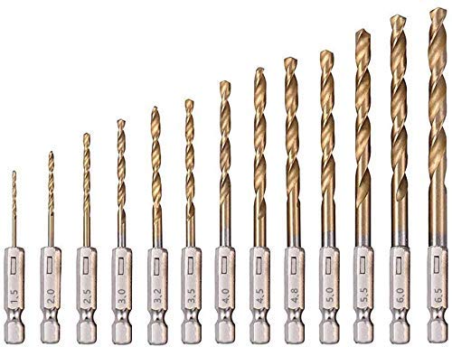 GSK Cut® 13pcs Hex Shank Quick Change Cobalt Drill Bit Set (1.5mm-6.5mm ...
