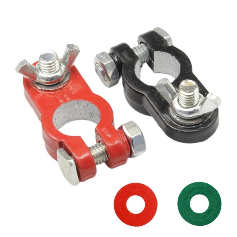 Amazon.com: 2 PCS Car Battery Terminals Color Coded Clamps Connectors ...