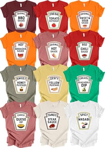 Amazon.com: Condiment Tshirts Halloween Condiment Group Costume Shirt ...