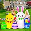 Amazon.com: Wortade 6 FT Easter Inflatables - Inflatable Easter Bunny ...