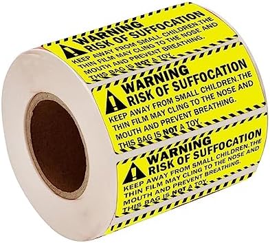 Amazon.com : Rectangular Suffocation Warning Labels - Pack of 1000, 2.4 ...
