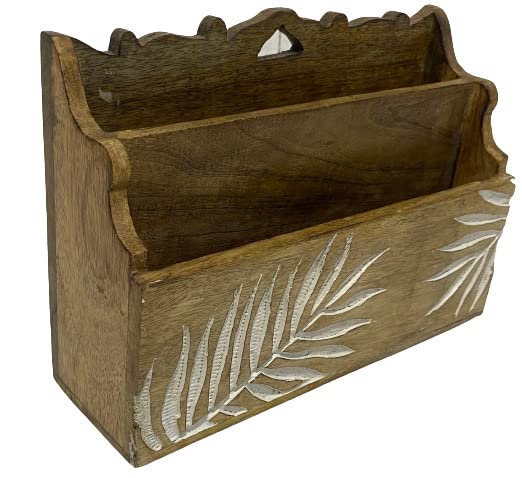 ARTISANS HOME Hand Carved Wooden/Magazine Rack/Letter Rack/Newspaper ...