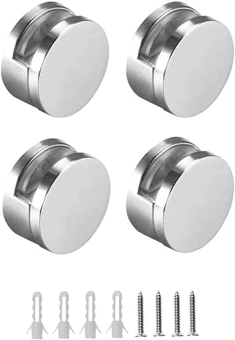 Amazon.com: Mirror Clips, Zinc Alloy Mirror Floating Glass Clip - Round ...