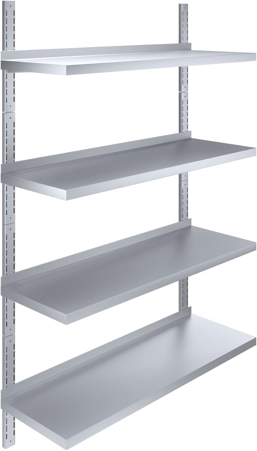 Amazon.com: AmGood 16 in. x 48 in. Four-Tier Metal Wall Mount Shelf ...