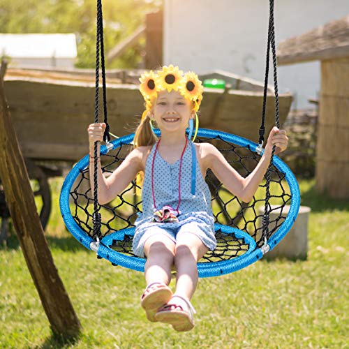 HONEY JOY 35"/90cm Web Chair Swing, Kids Tree Swing Net Hanging Swing ...
