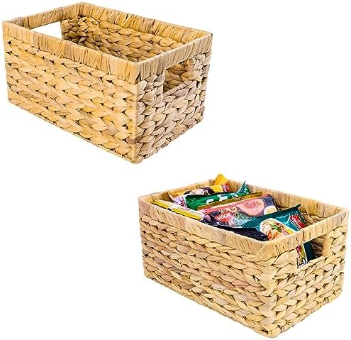 Amazon.com: Casafield Set of 3 Water Hyacinth Storage Baskets with ...