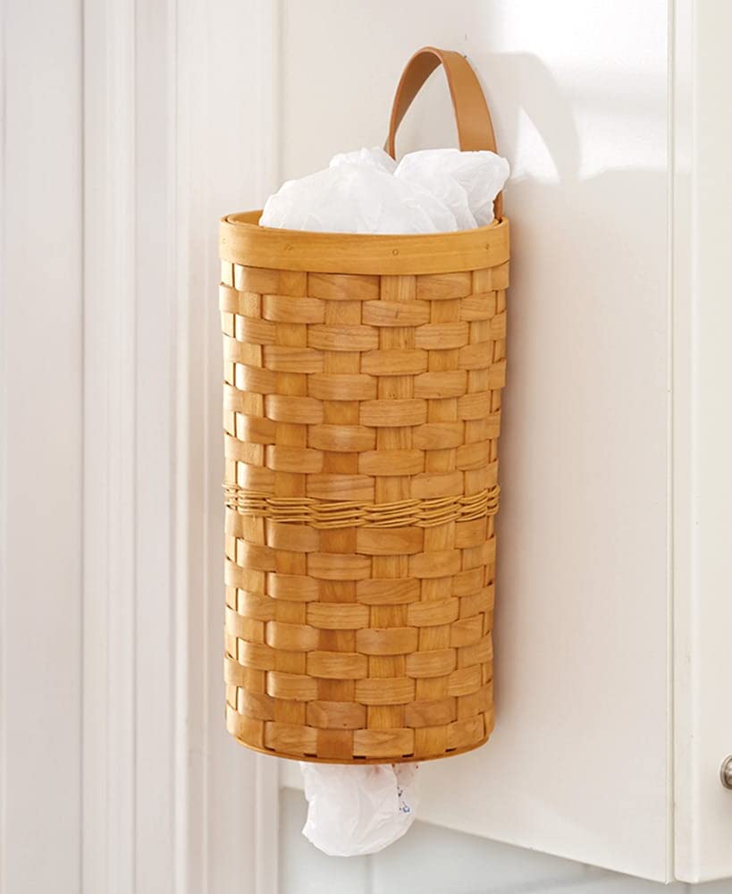 Amazon.com: Plastic Bag Dispenser Baskets (Natural Honey) : Home & Kitchen