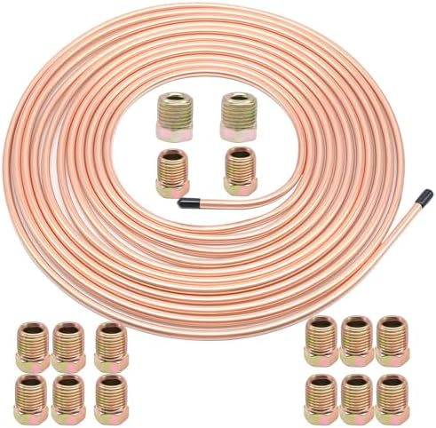 Amazon.com: 1/4" 25 ft Brake Line Tubing Kit Copper Coated Flexible ...