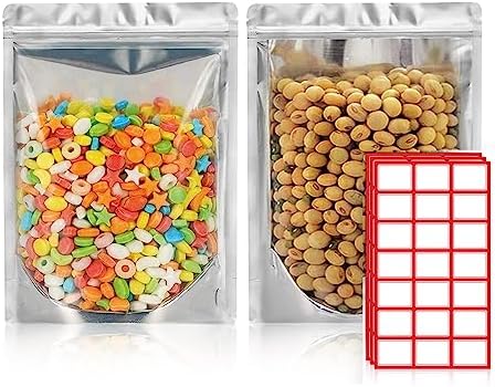 BELLE KR® Mylar Bags for Food Storage with 7.5mil Thickness - Pack Of ...