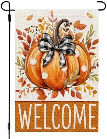 Amazon.com : CROWNED BEAUTY Fall Pumpkins Garden Flag 12x18 Inch Double ...