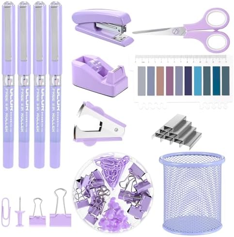 Amazon.com: 12 Pcs Purple Office Supplies Purple Desk Accessories ...