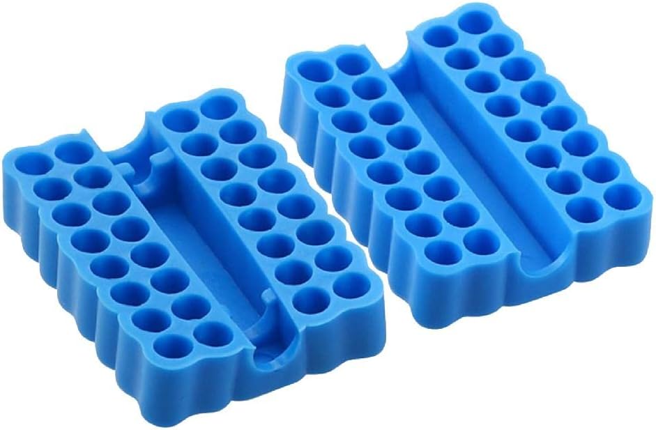 2 Pieces/Set 32 Holes Hex Shank Screwdriver Bits Holder Plastic Storage ...