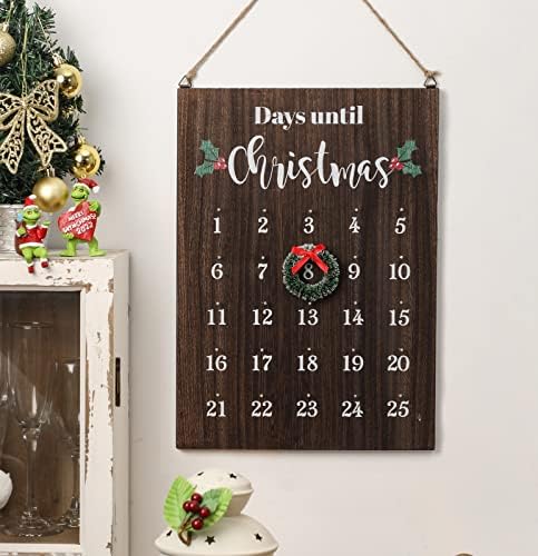 Christmas Countdown Calendar, Farmhouse Christmas Wreath Calendar ...