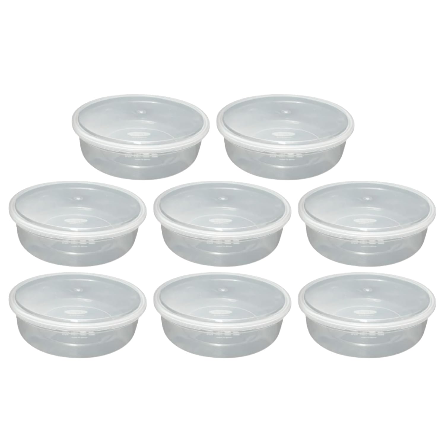 M1SS (Pack of 8 2000ML Clear Round Plastic Containers with Airtight ...