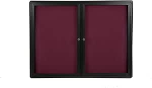 Amazon.com : 48 x 36 Enclosed Fabric Bulletin Board with 2 Swing-Open Locking Doors, 4' x 3 ...