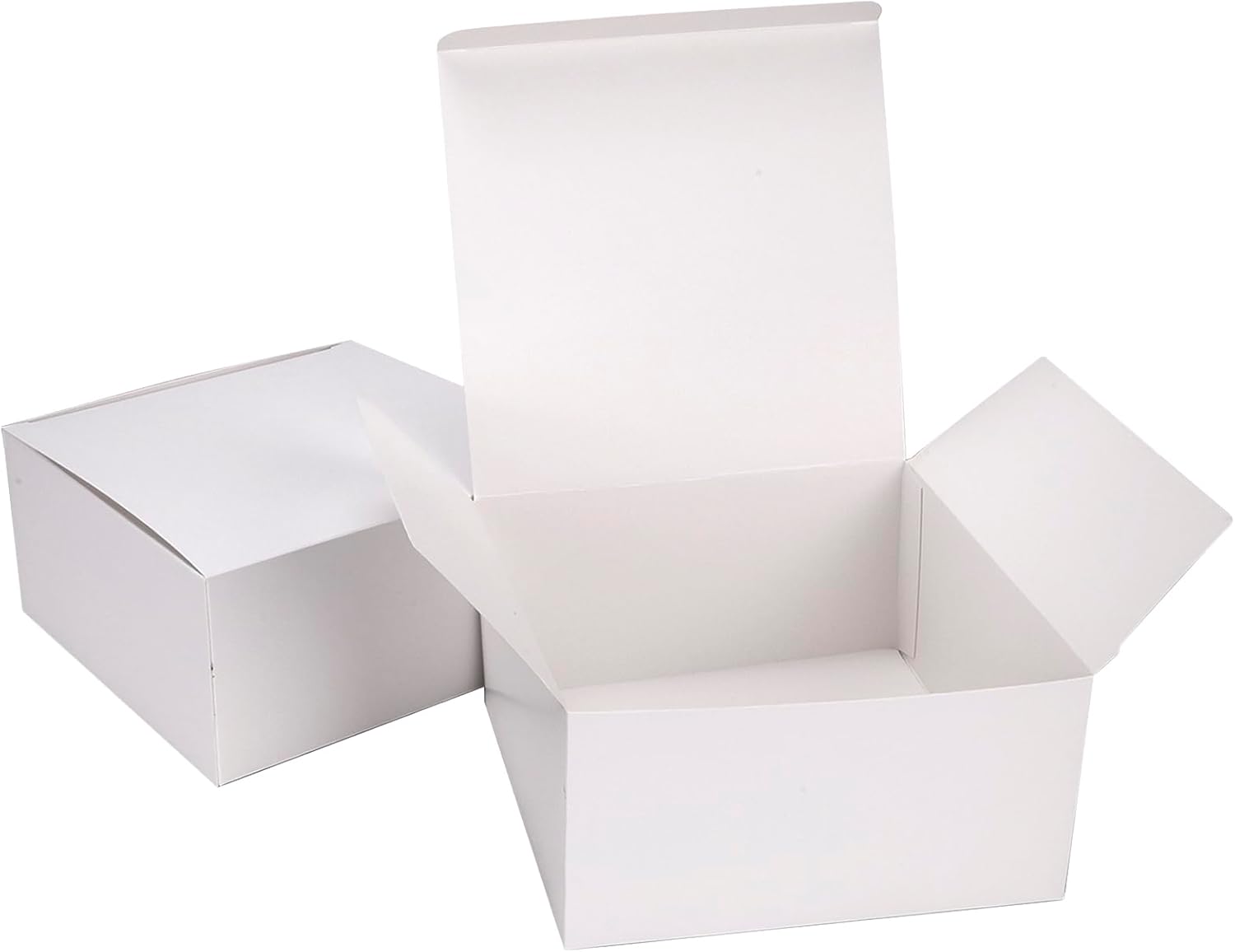 Amazon.com: White Gift Boxes 50 Pack 8x8x4 Inches Kraft Small Paper ...