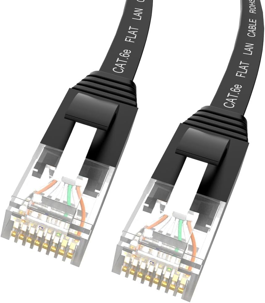 Amazon.co.jp: GSPOWER フラットLANケーブル CAT6e 1m ブラック RJ45コネクタ 高速イーサネット 250MHz対応 最大1Gbps PlayStation ...