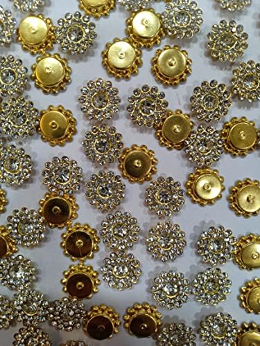 Unikart Round Shape Silver Colour Diamond Ring Glass Kundan Stones Sew ...