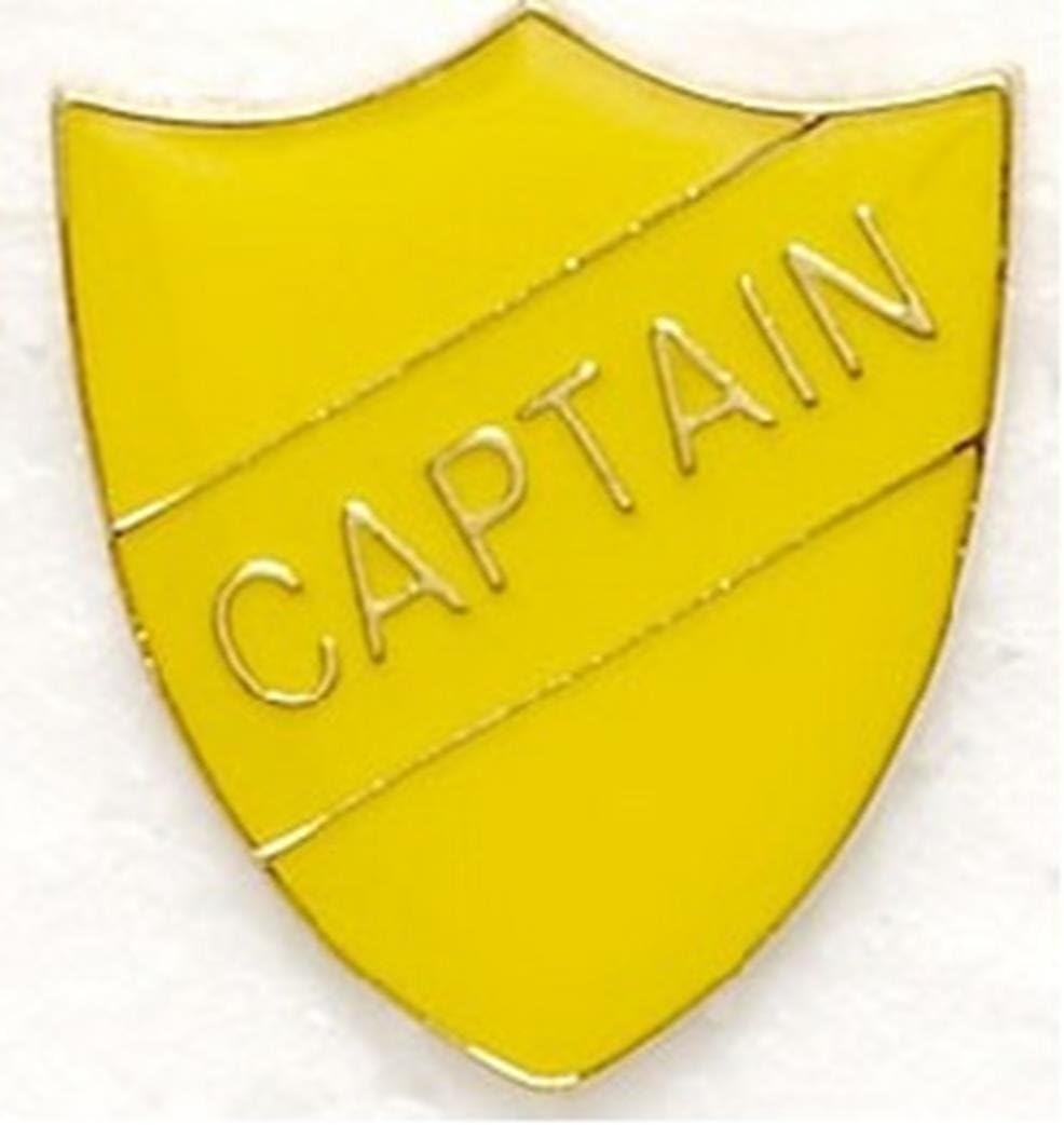 CAPTAIN METAL SHIELD PIN BADGE YELLOW SB019Y : Amazon.co.uk: Fashion