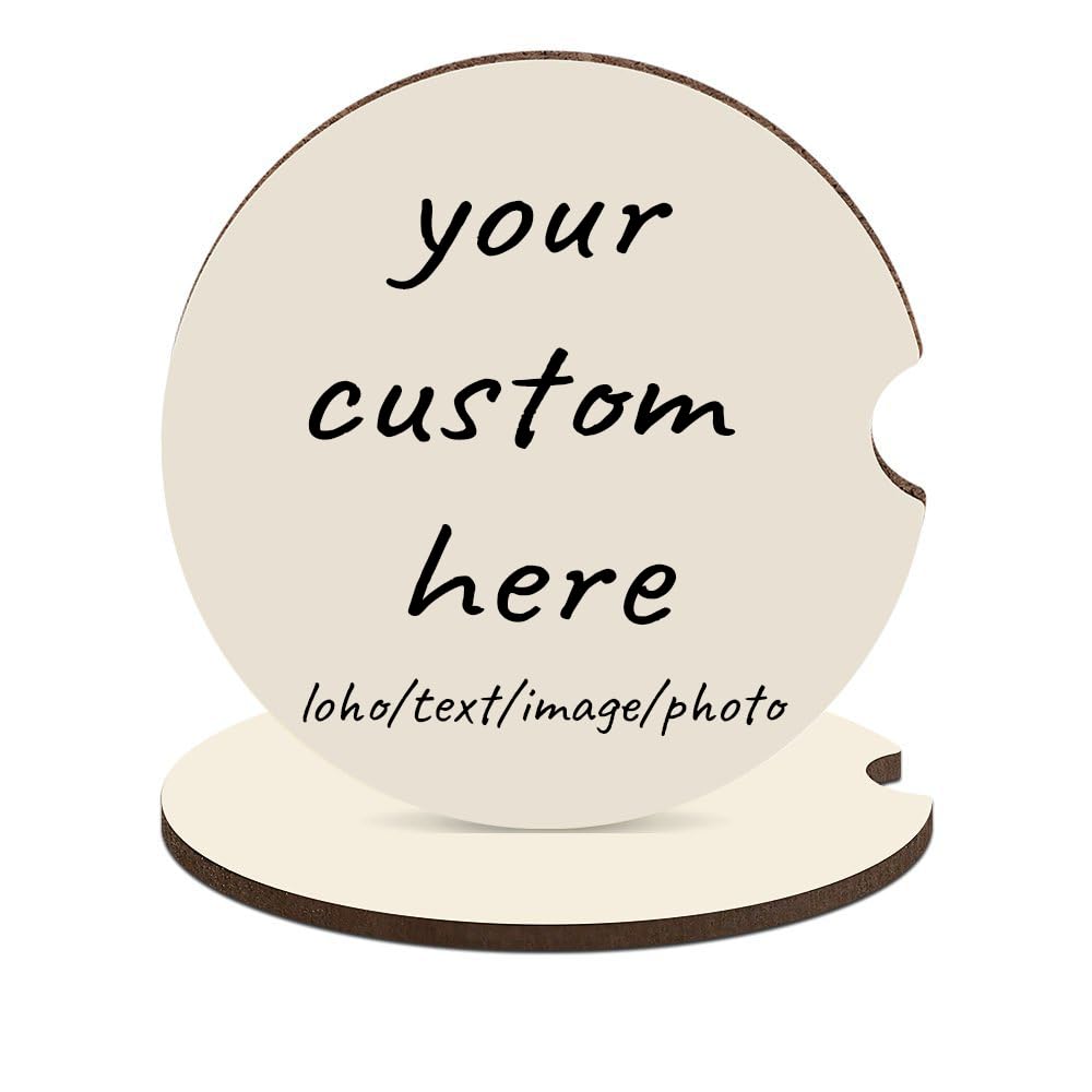 Amazon.com: 2 Pcs Custom Car Coasters Personalized Car Cup Holder Add ...