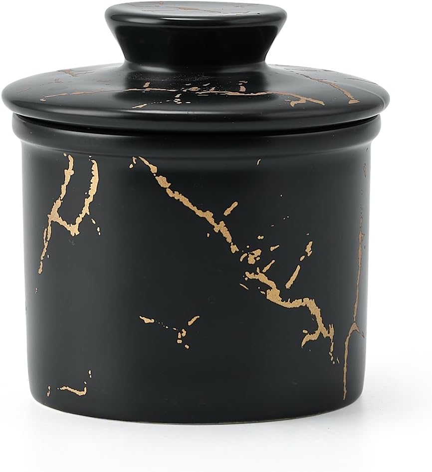 Amazon.com | Teapeak Pottery Butter Keeper Crock - Ceramic Butter Dish ...