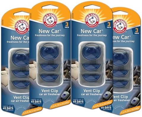 Amazon.com: Arm & Hammer AH8203NC New Car Freshness Vent Clip for Car ...