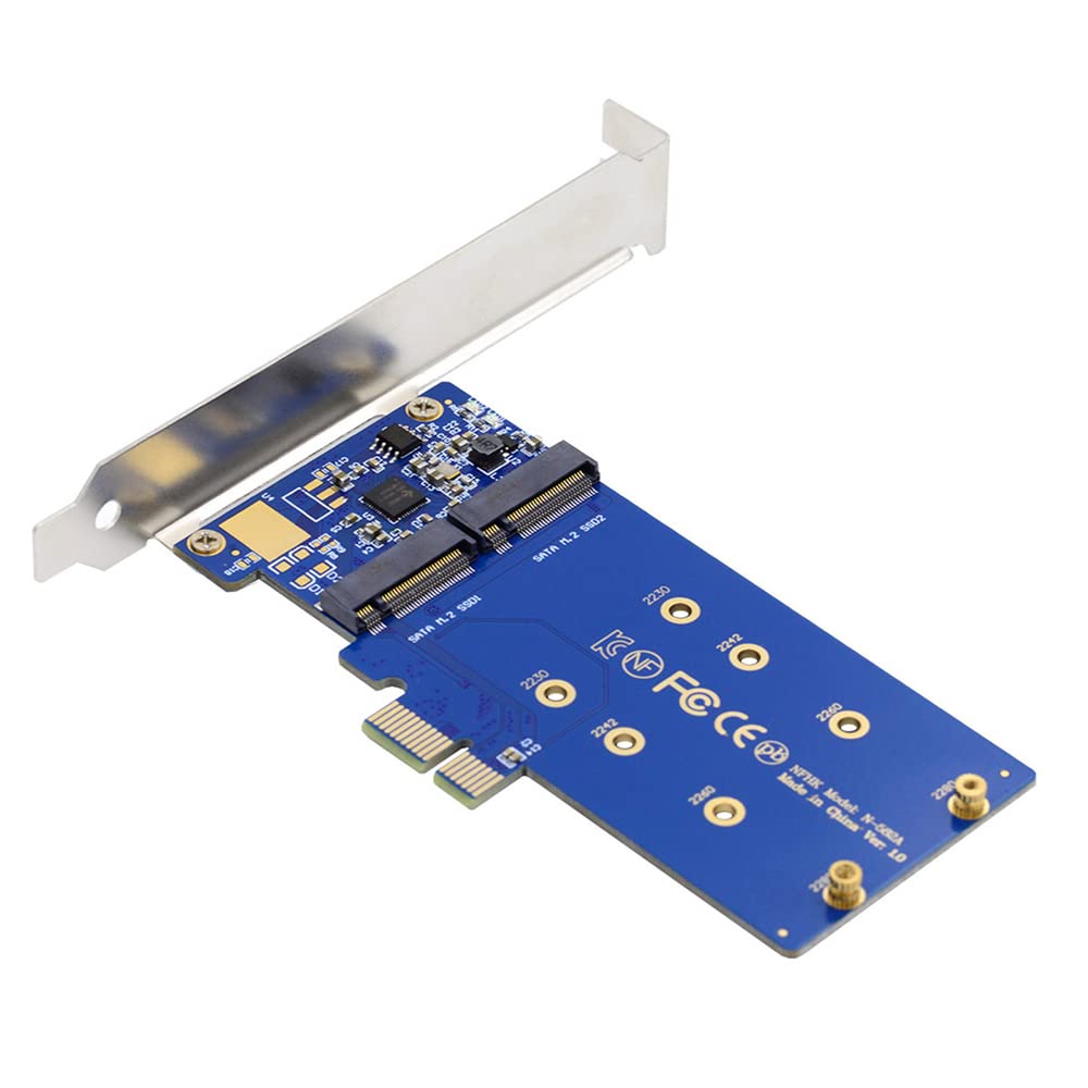 Amazon.com: Cablecc NGFF Key B+M Dual SATA SSD to PCI-E 1x Motherboard ...