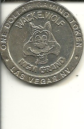 $1 mgm grand 1993 wack e wolf token coin las vegas nevada obsolete at ...