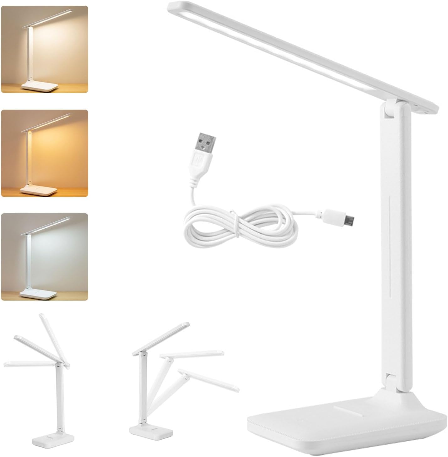 LED Table Lamp,Portable Eye-Protected Flexible Gooseneck Small Desk ...