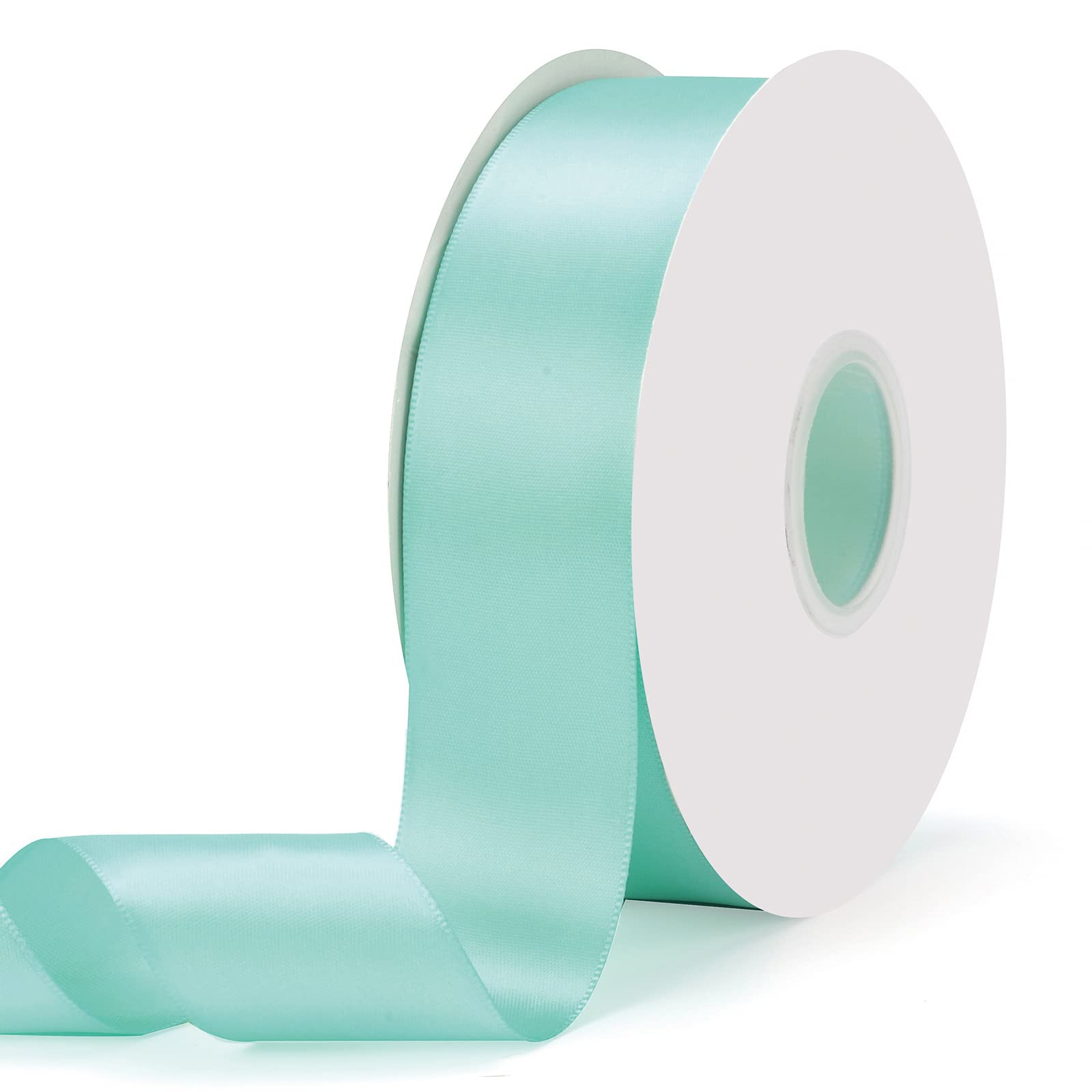 Amazon.com: Ewaymado Solid Color Aqua Blue Double Faced Satin Ribbon 1 ...