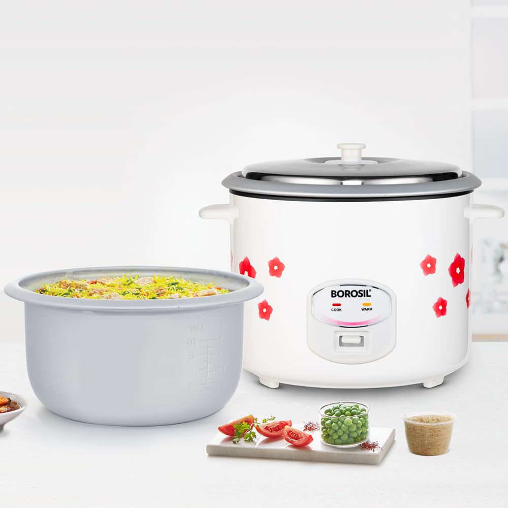 Buy Borosil Pronto Dual 2.8 L Electric Rice Cooker with 2 Pot | 1000W ...
