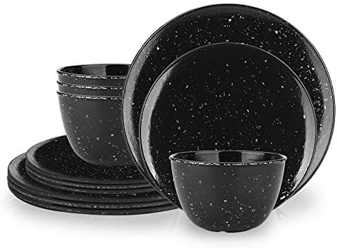 Amazon.com | Zak Designs Confetti Melamine Dinnerware Set Includes ...