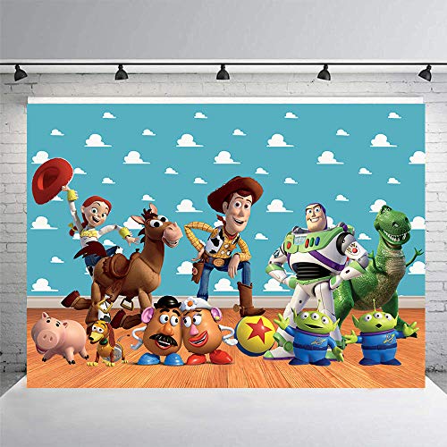 Cartoon Toy Story Blue Sky White Clouds Backdrop Kids Birthday - Want ...