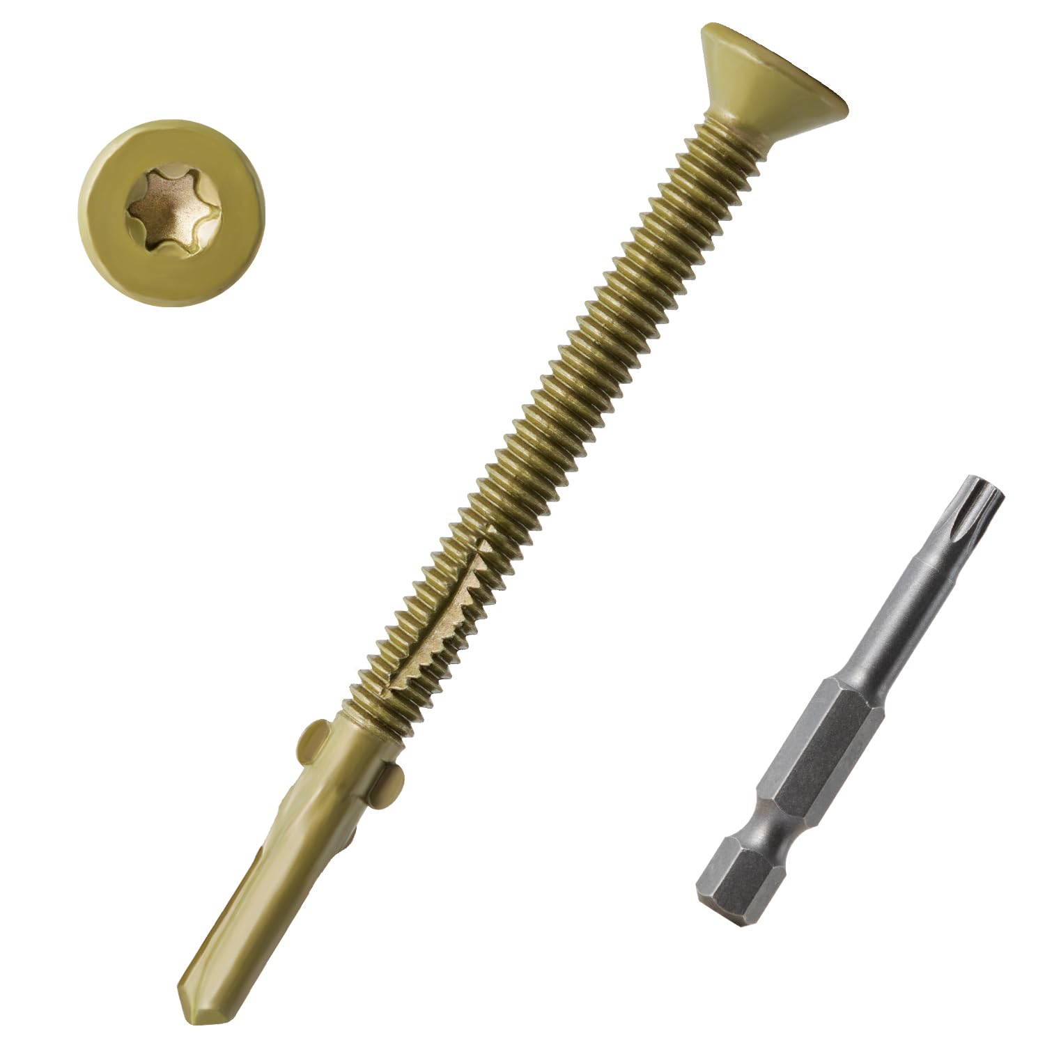 Snapklik.com : LIONMAX Wood To Metal Self Tapping Screws, 50-PCS, #14 X ...