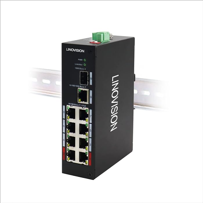 Buy LINOVISION Industrial 8-Port Ethernet POE+ Switch with 1*GE & 1*SFP ...
