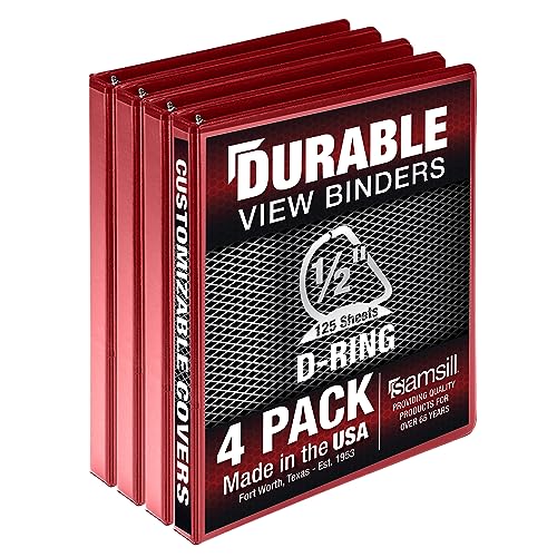 Snapklik.com : Durable 0.5 Inch Binder, Made In The USA, D Ring Binder ...