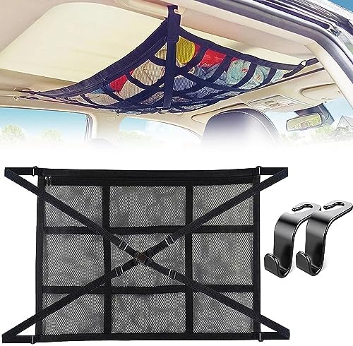 Aimisite Car Ceiling Cargo Net, Car Roof Storage Organizer 90cmx65cm ...
