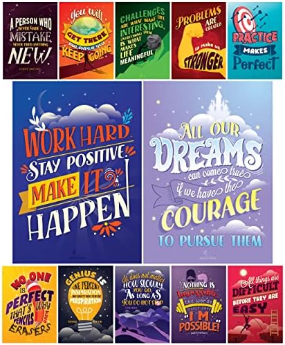 Amazon.com: Juvale 20 Pack Motivational Posters with Positive Quotes ...