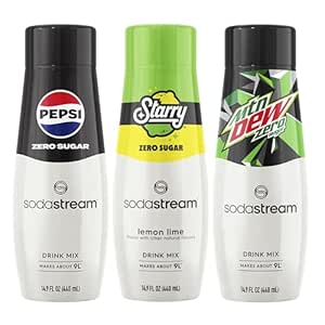 Amazon.com: SodaStream Pepsi, Starry & MTN Dew Variety Pack, Zero Sugar, 440ml, (Pack of 3)