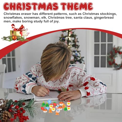EUIEUT 200PCS Christmas Mini Erasers, Cute Small Pencil Erasers Santa ...