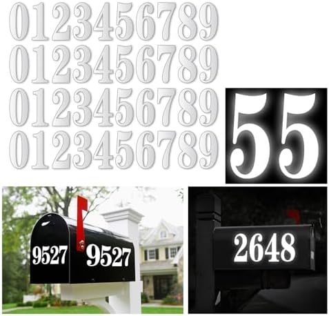 Amazon.com: Kattykitty White Mailbox Numbers for outside, Vinyl ...