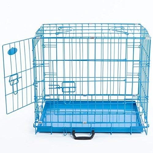 BohoBark Dog cage Single Door with Removable Tray (18 inch Blue cage ...