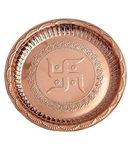 Buy PLANET07 Indian Traditional 2 x Copper 7.5" Puja Navratri Thali ...