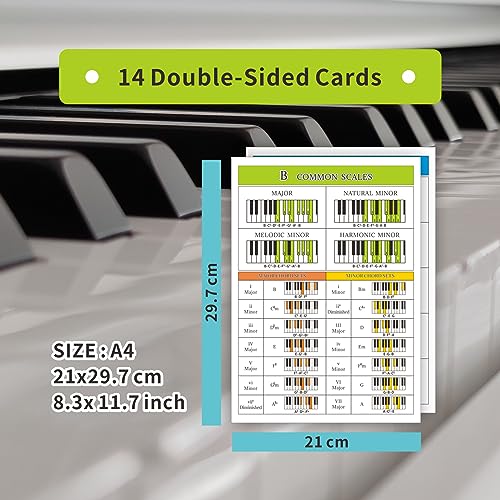 Homievar 14 Piano Chord Scale Chart Poster Perfect for Beginners ...
