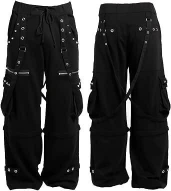 Men Goth Black Pant Alternative Punk Rock Emo Rider Fleece Trouser ...
