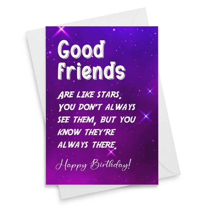 Card For A Friend - Good Friends Are Like Stars - Best Friend Birthday ...