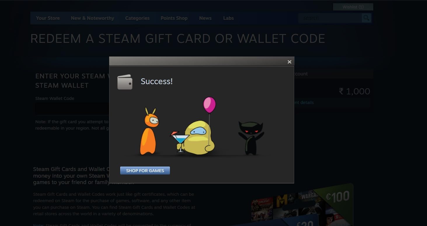 Buy Valve Corporation Inr 1000 Steam Wallet Code (Digital Code- Email ...