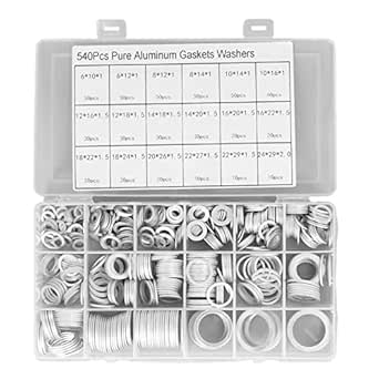 540Pcs Seal Dowty Washer Kit, Comes with Storage Box, 18 Common Sizes ...